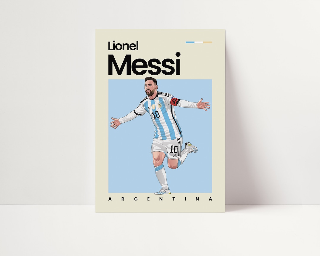 Lionel Messi Argentina Minimalist Poster, Fifa World Cup Poster, Office ...