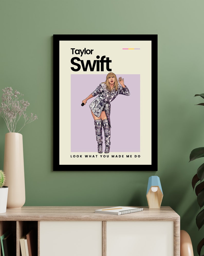 Framed Taylor Swift Minimalist Poster, Pop Poster, Office Wall Art ...