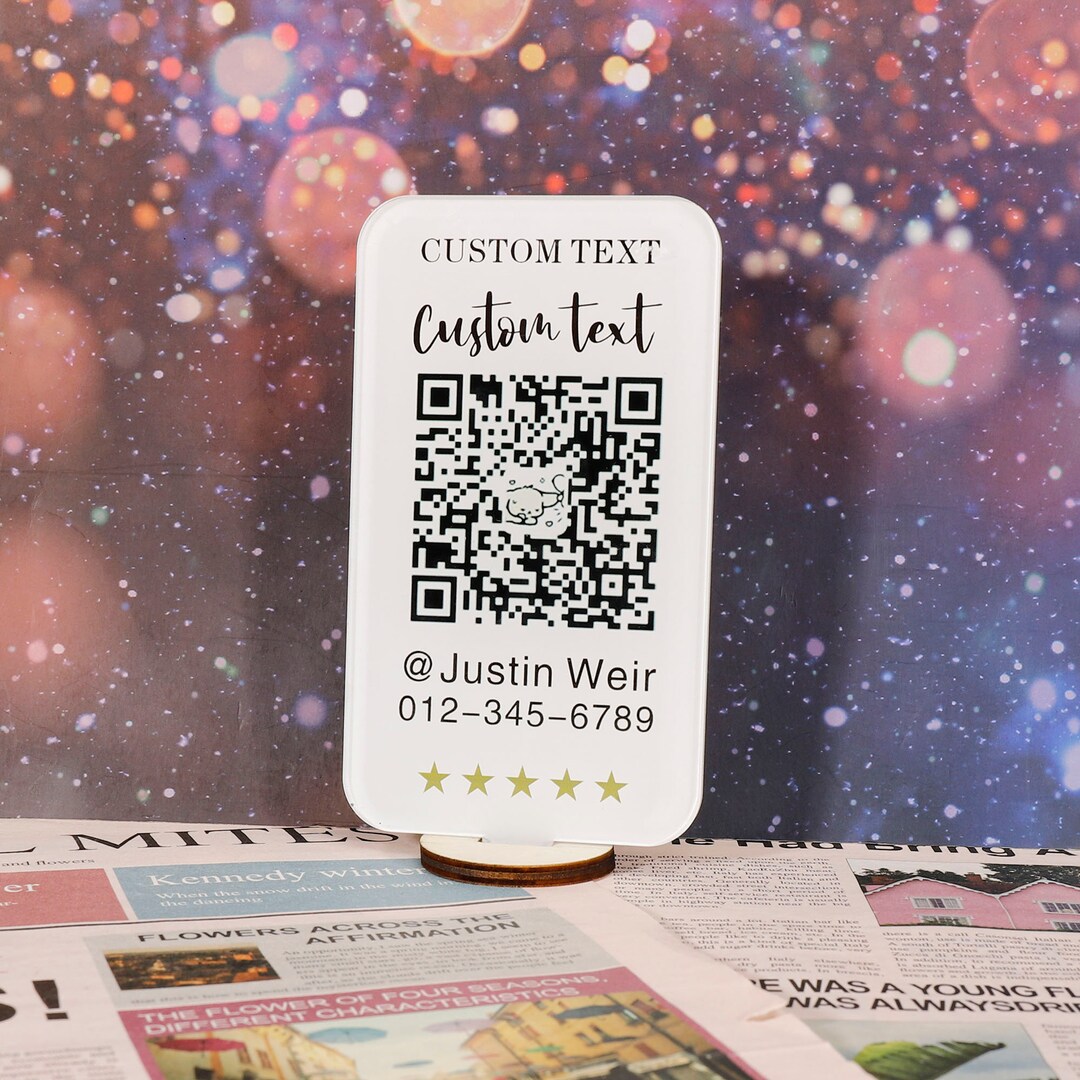 Personalized Mini QR Code Social Media Sign Custom Your - Etsy