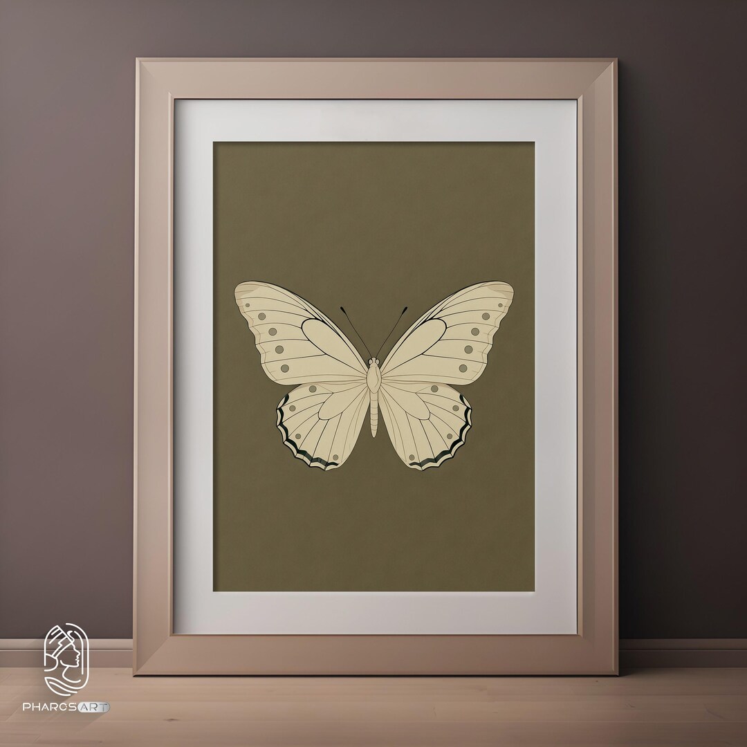 Minimal Butterfly Printable, Neutral Insect Wall Art, Modern Botanical ...