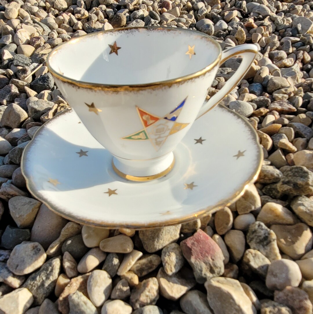 OES Masonic Pattern Teacup & Saucer - Etsy