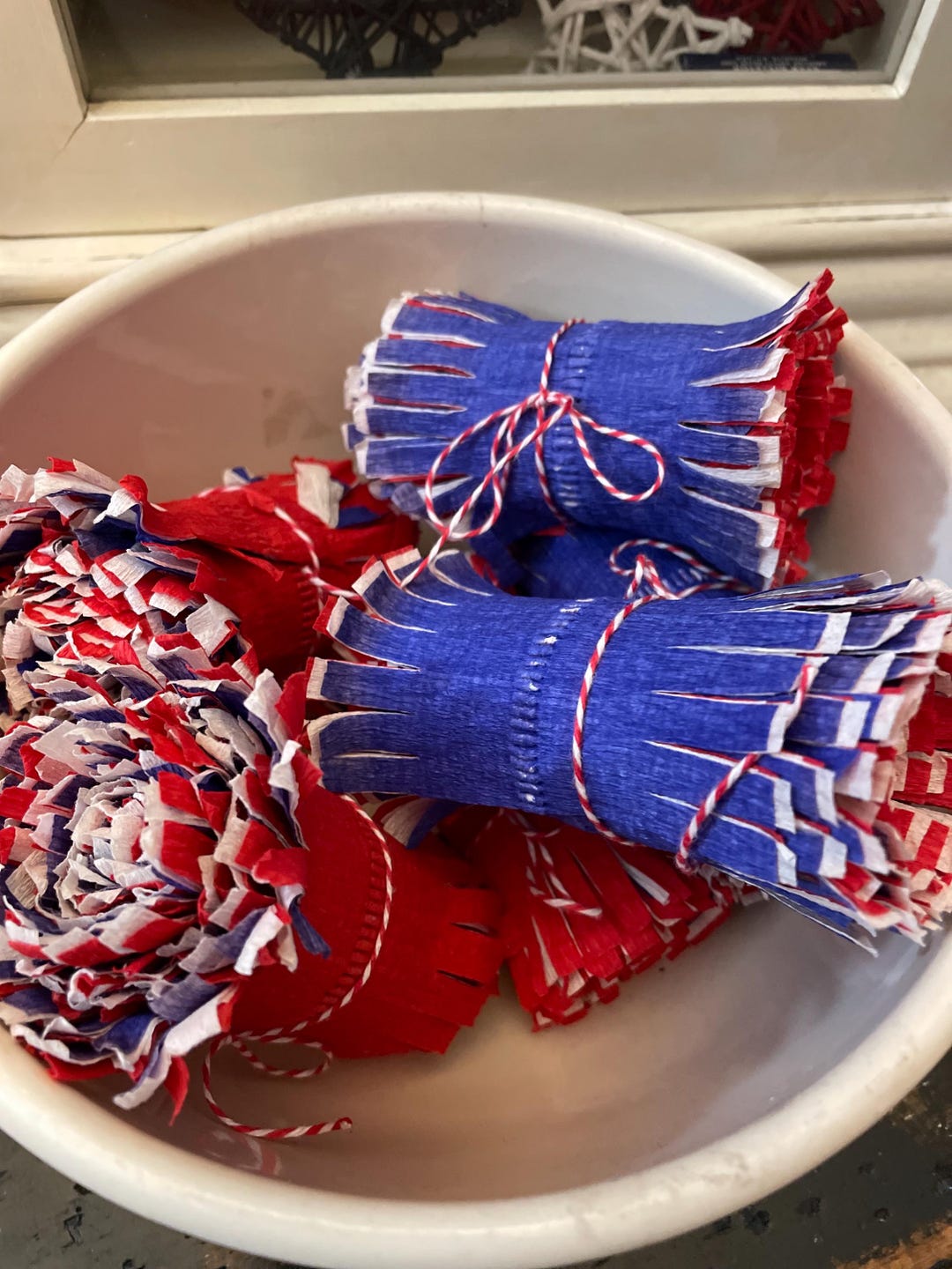 Vintage Patriotic Crepe Paper Streamers: Red White Blue Craft Rolls ...