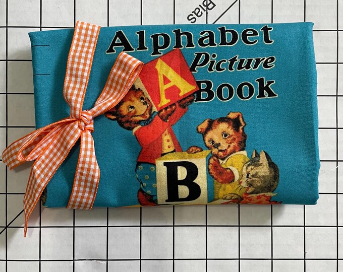 Fabric Panel Alphabet Picture Soft Book Sewing Panel- Vintage Design ...