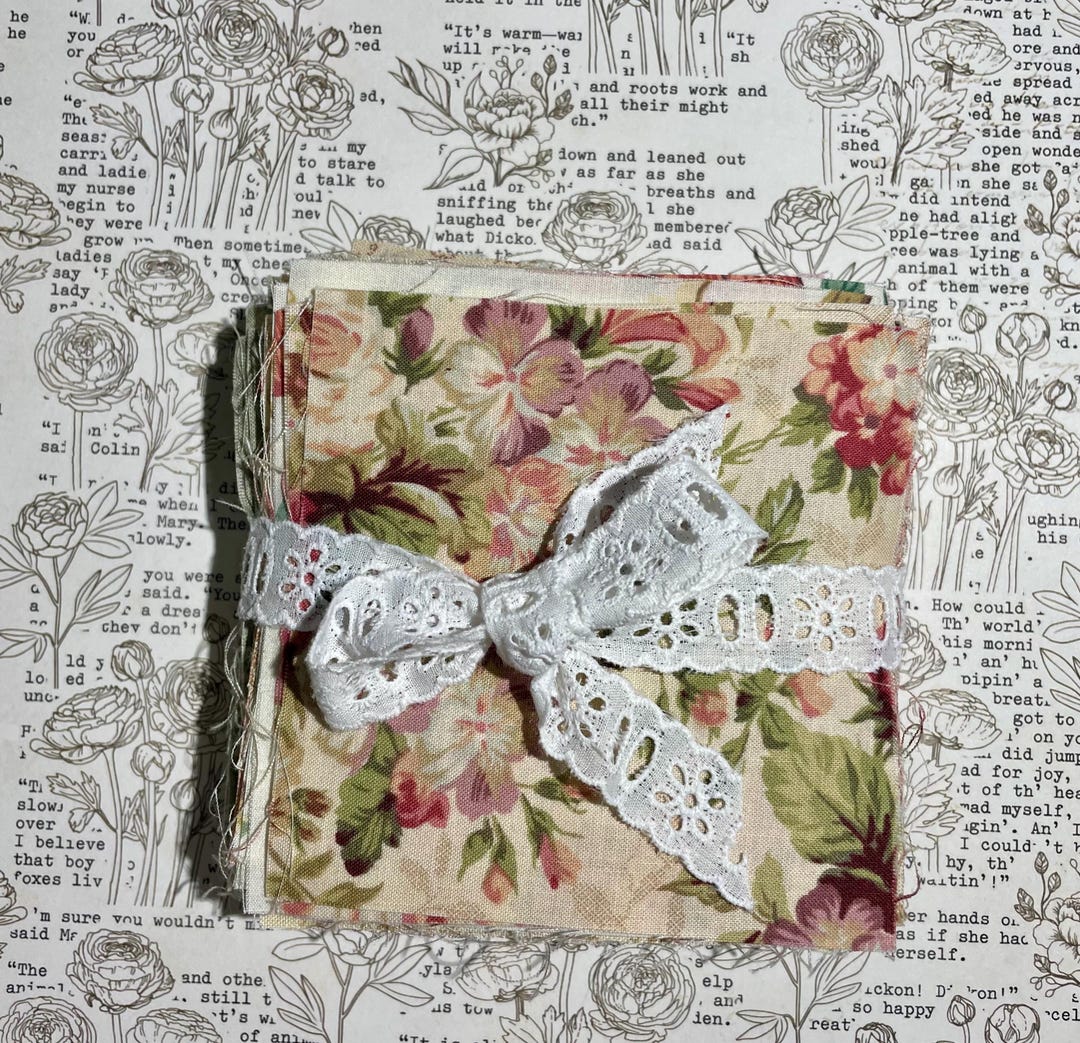 Bundle of 112- 4 Inch Quilt Squares Shabby Chic Vintage Colors of Rose ...