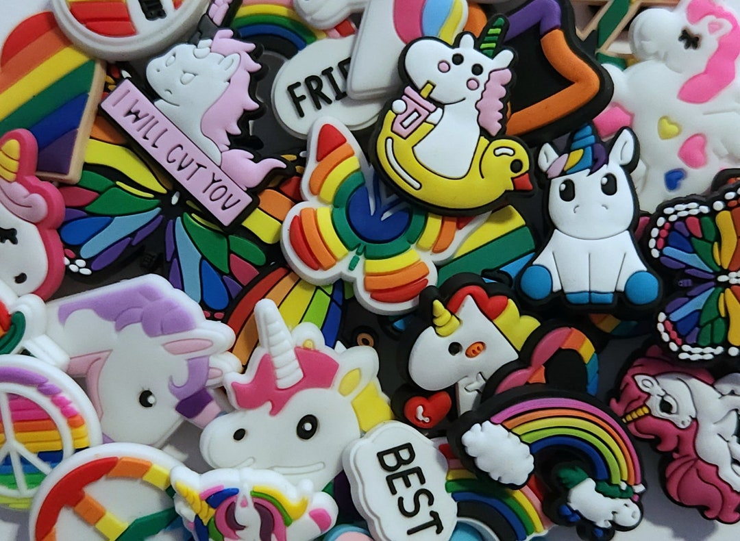 RAINBOWS & UNICORNS Croc Charms LGBTQ Butterfly Best Friends Sunglasses ...