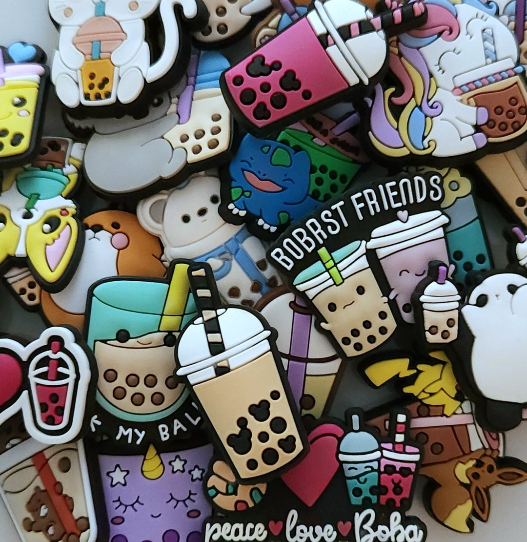 BOBA TEA Croc Charms Bubble Tea Bobast Friends Unicorn Boba Bear Boba ...