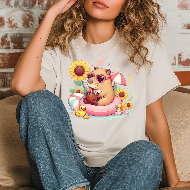 Summer Capybara, Summer PNG, Cute PNG, Tshirt Design, Mug Design ...
