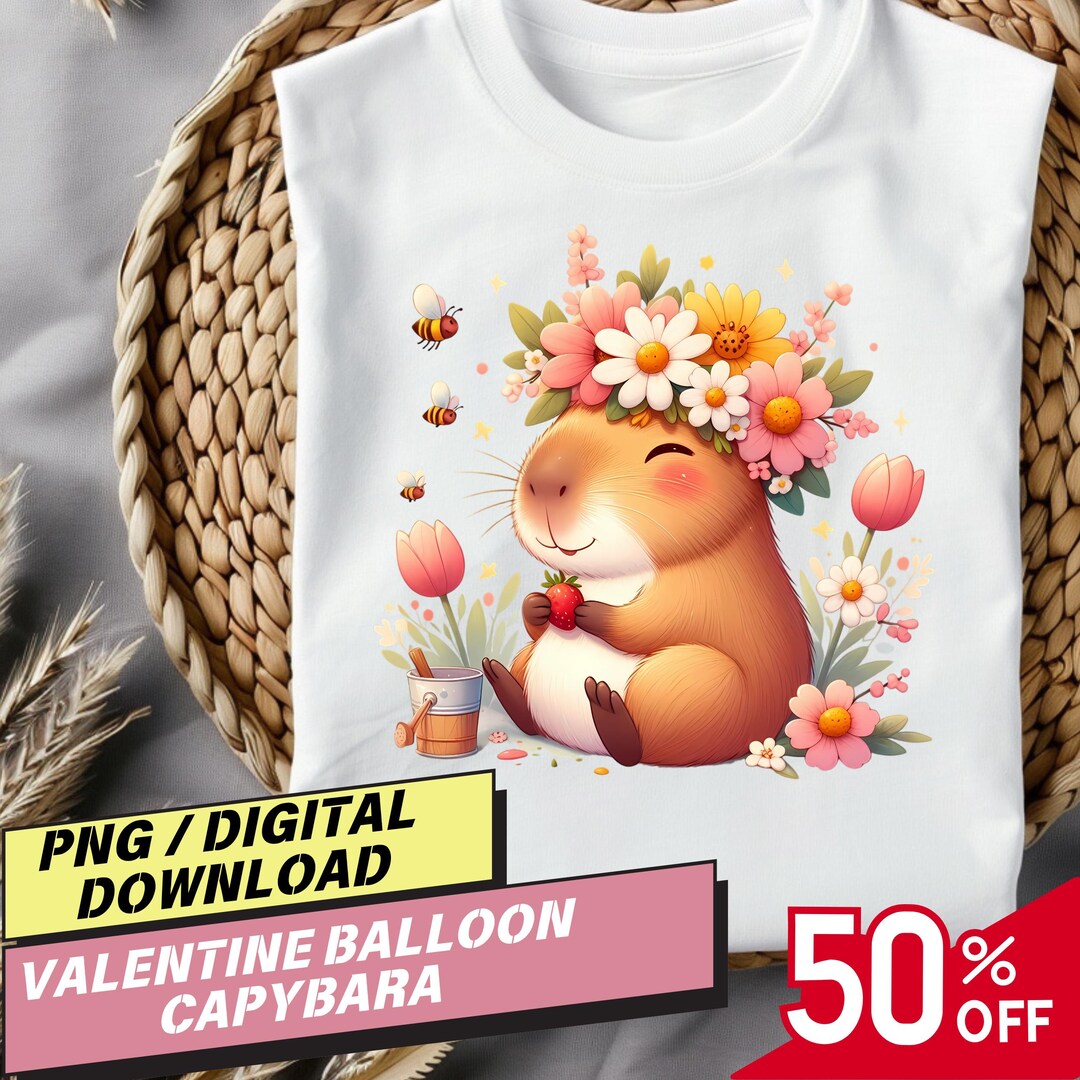 Spring Capybara, Spring PNG, Cute PNG, Mug Design, Clipart, Sublimation ...