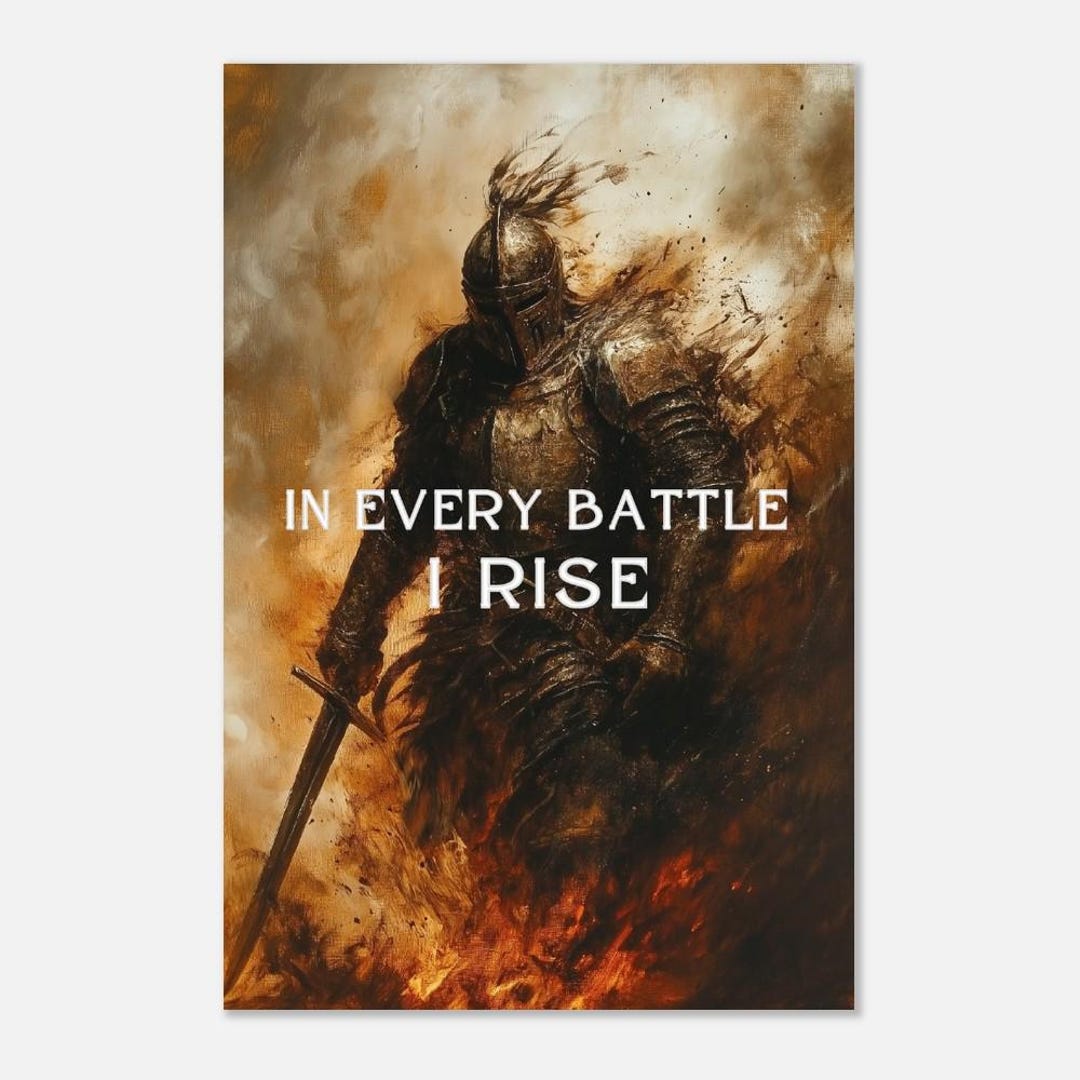 In Every Battle I Rise Empowering Aluminum Art Print Military Gift ...