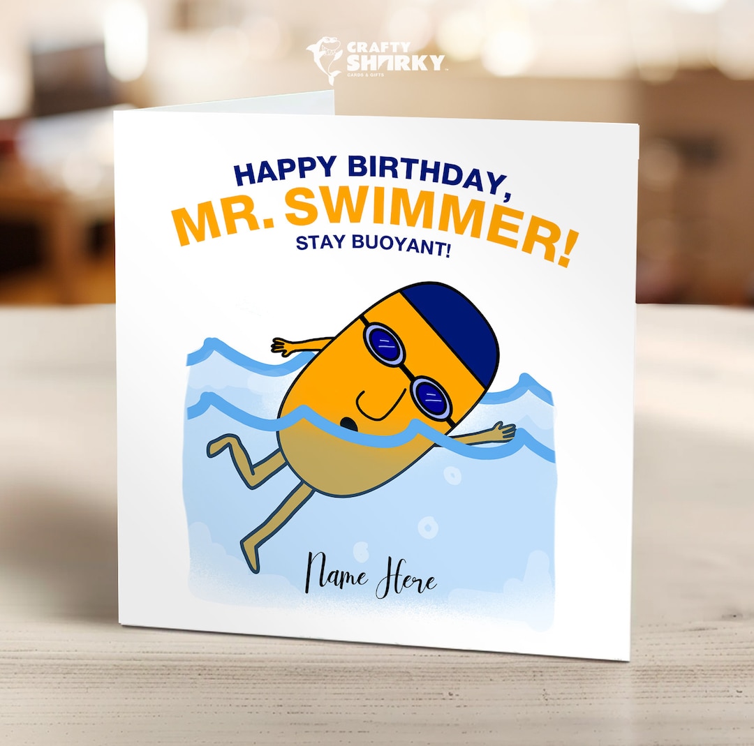 Mr. Swimmer Birthday Card, Unique Birthday Gift for Swimmers, Perfect ...