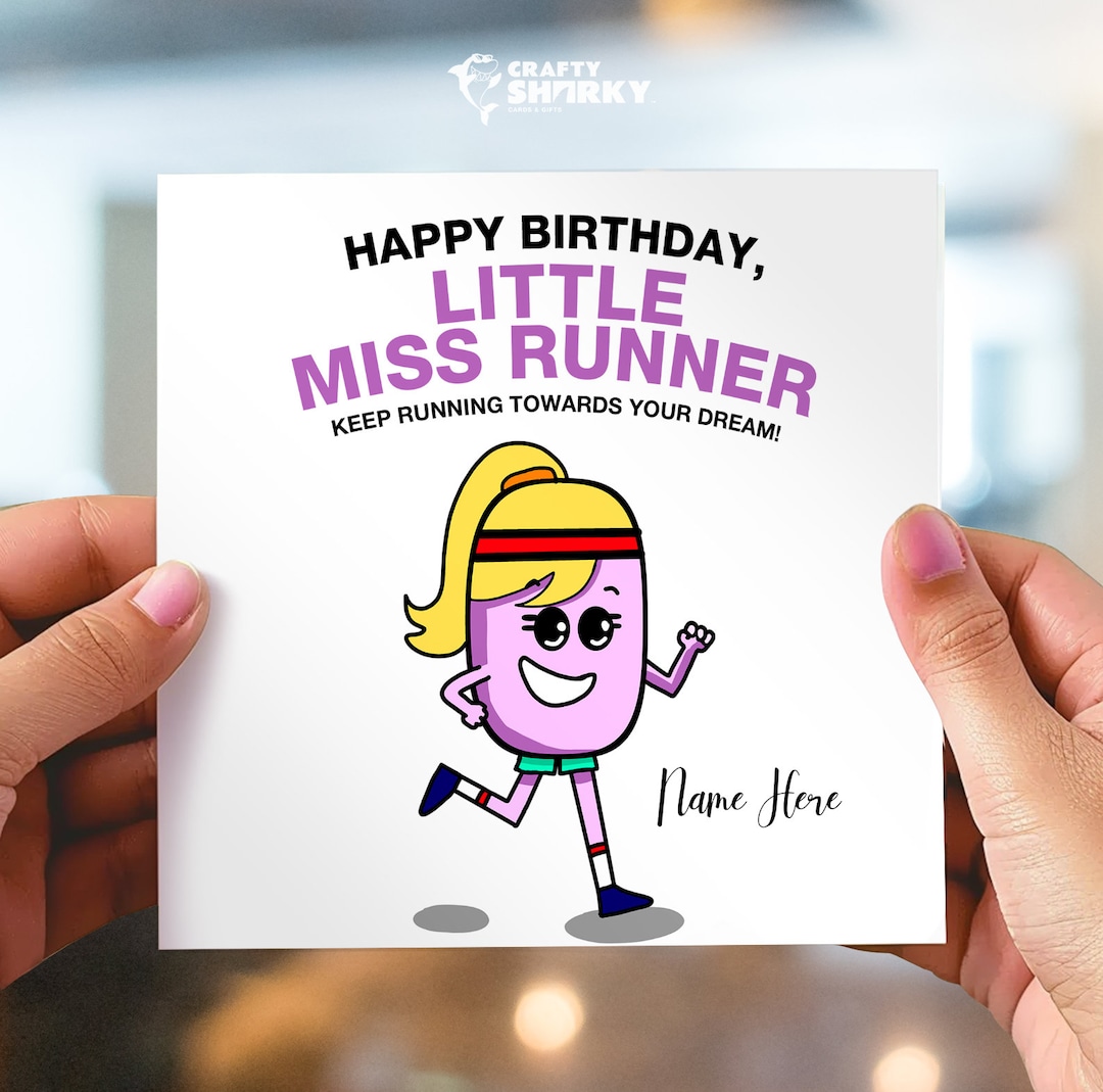 Little Miss Runner Birthday Card, Happy Birthday Cards for Runners ...