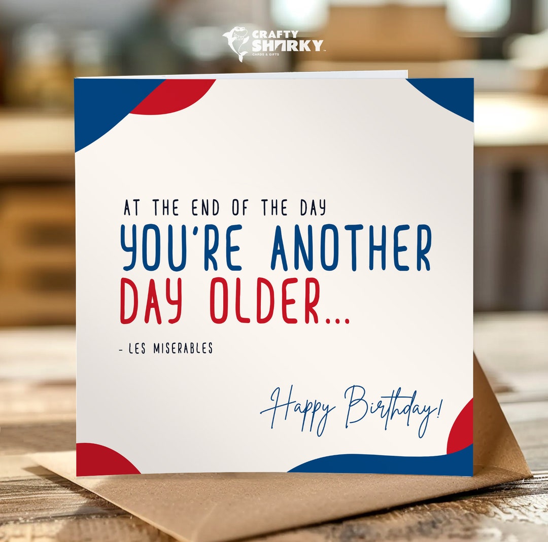 Les Miserables Happy Birthday Card, Ideal Gift for Musical and Film ...