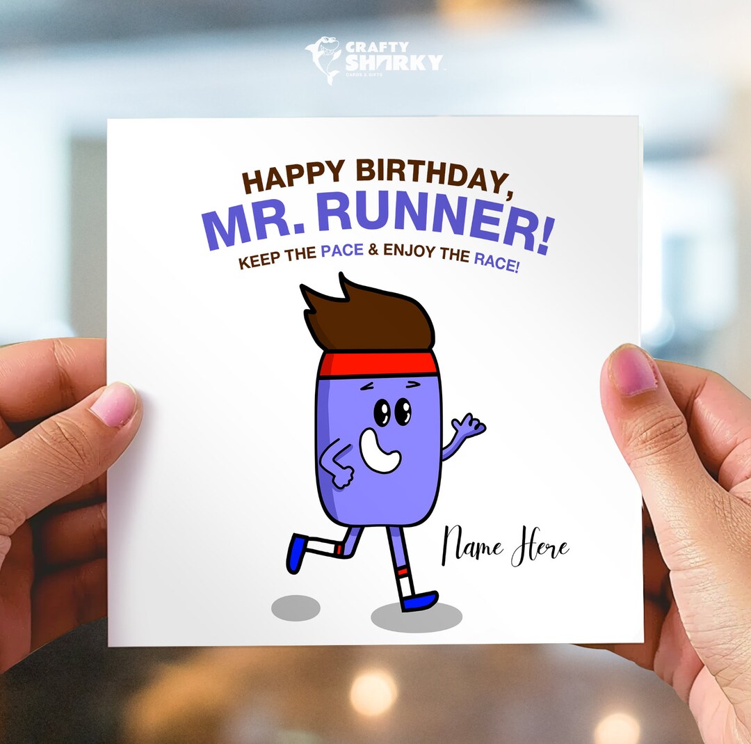 Mr. Runner Birthday Card, Birthday Card for Runners, Half Marathon ...