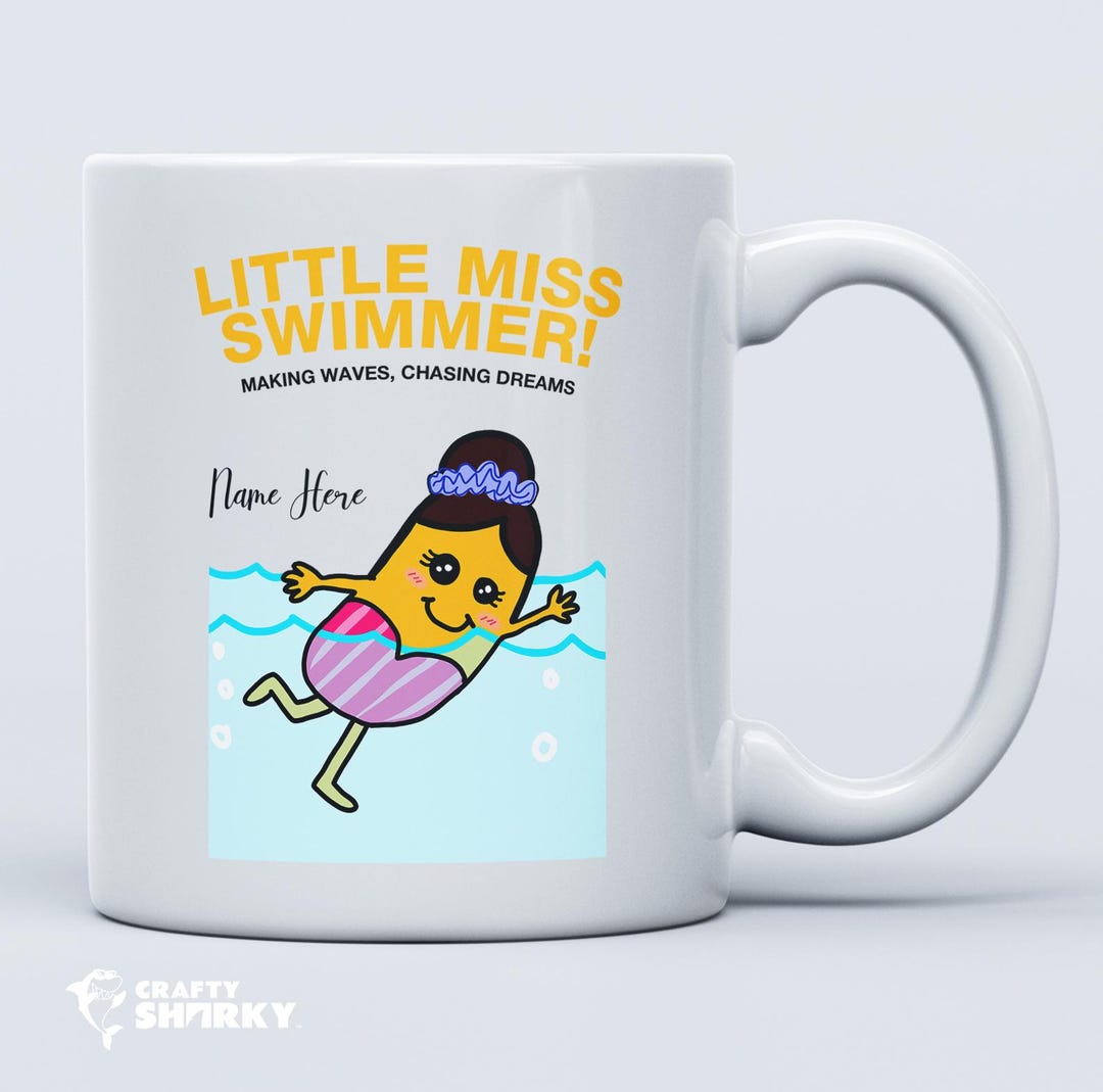 Little Miss Swimmer Mug, Wild Swimming Coffee Mug for Beach Lovers ...