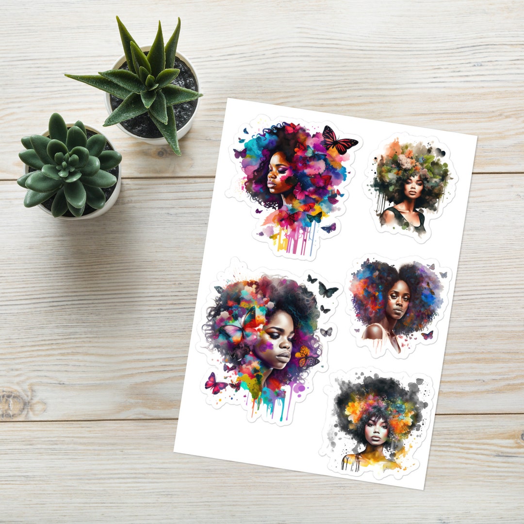 Black Girl Afro Stickers Black Girl Magic Afro Woman - Etsy