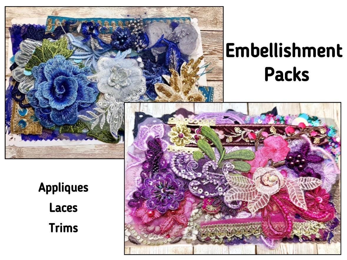 Embellishment Bundles (6 Color Options)/ W/ Beaded Appliques, 3D ...
