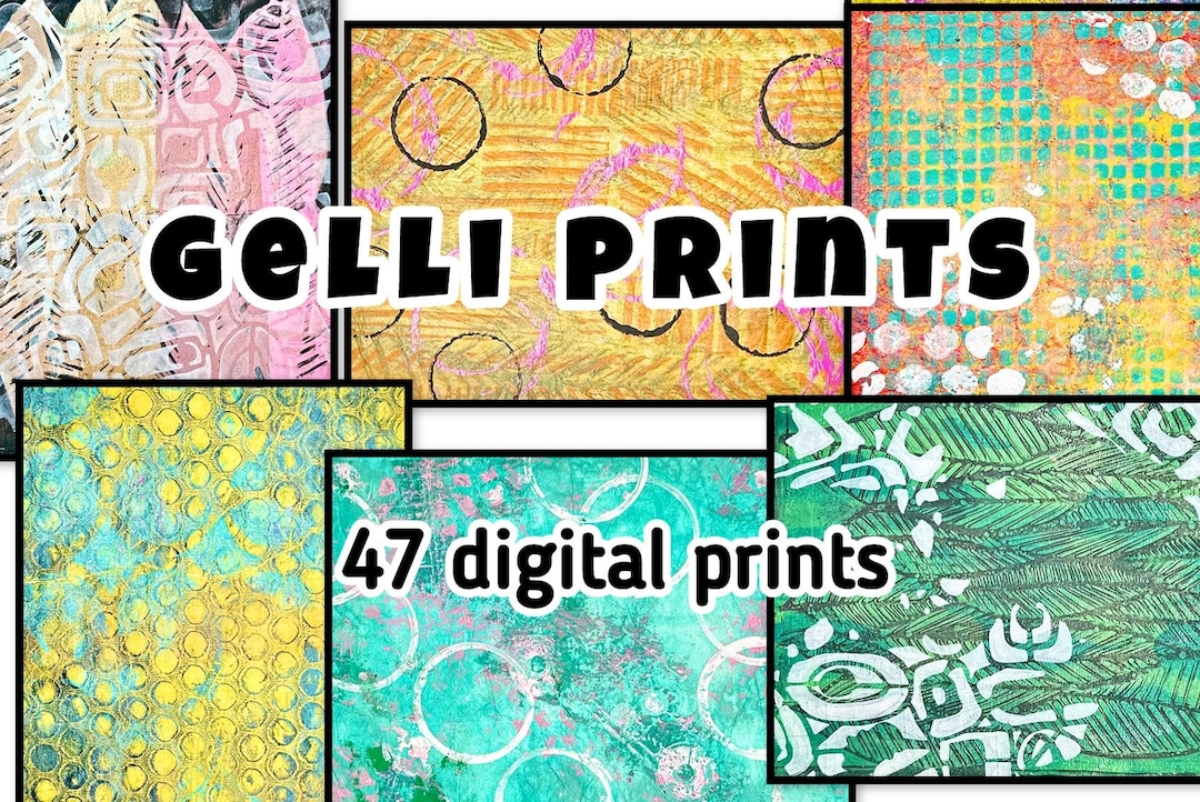 Gelli Prints - 47 Different Papers (digital) - Etsy