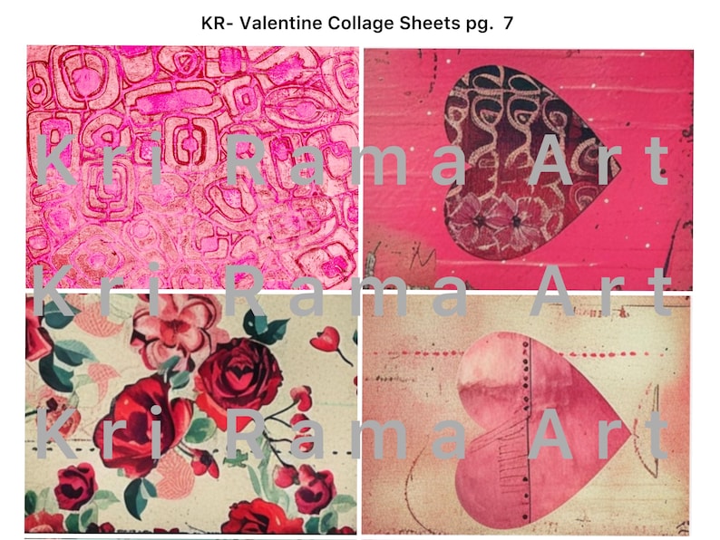 Valentine’s Day Collage Sheets (10 Pages)- for Junk Journals, Mixed ...