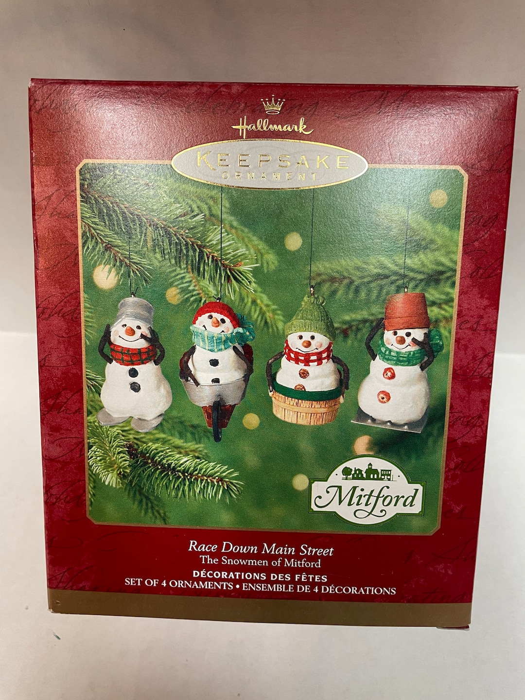 Hallmark Mitford Snowmen 2000, Race Down Main Street Set of 4 Ornaments ...