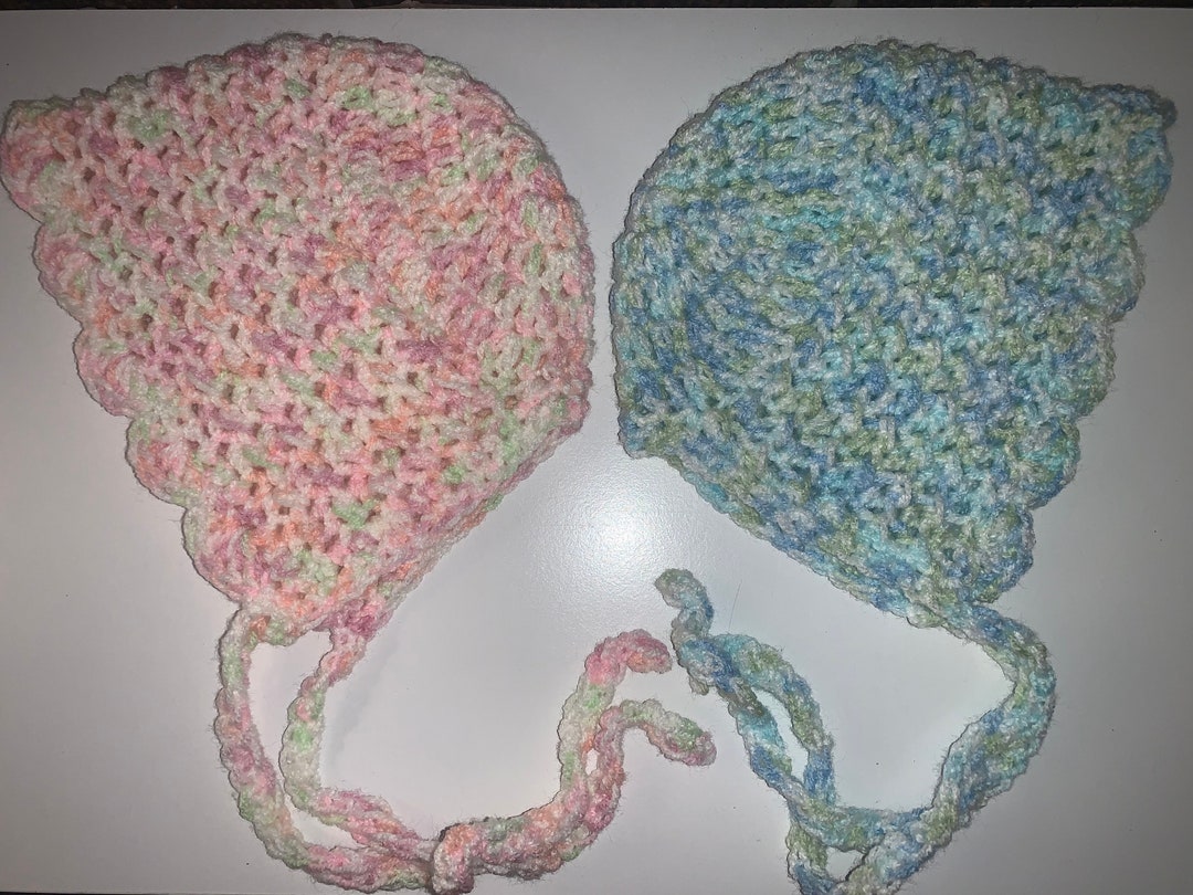 Crochet Baby Bonnet, Multi-color Baby Bonnet, Gender Neutral Baby ...