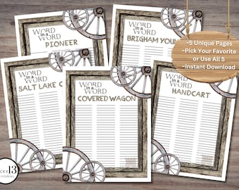 LDS Pioneer Day Utah Pioneer BINGO Game Come Follow Me LDS Printable ...