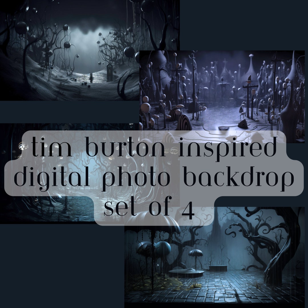 TIM BURTON INSPIRED Digital Photo Backdrop Bundle of 4 - Etsy