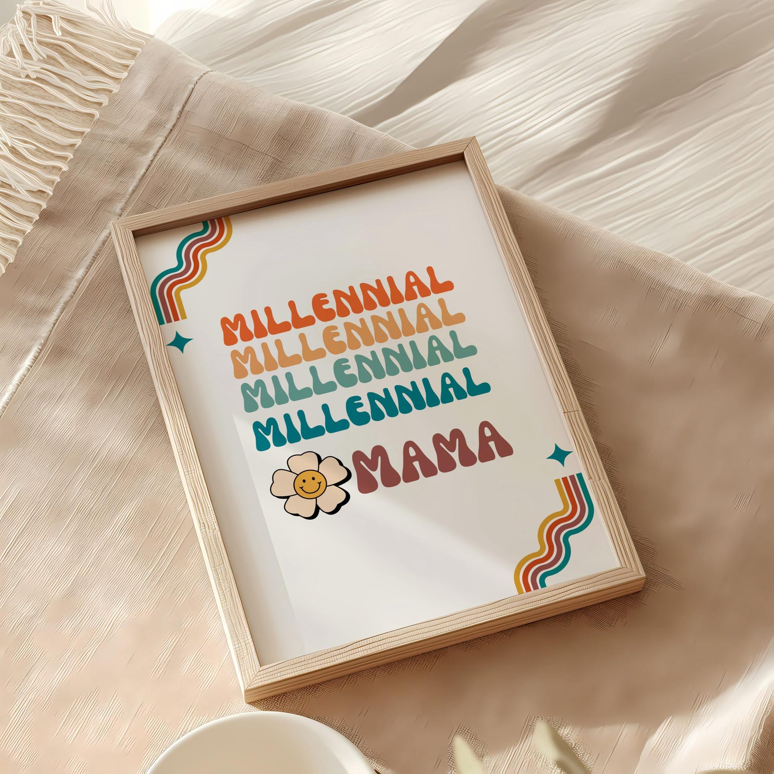 Retro 'millennial Mama' Wall Art for Working Mom's,contemporary Trendy ...