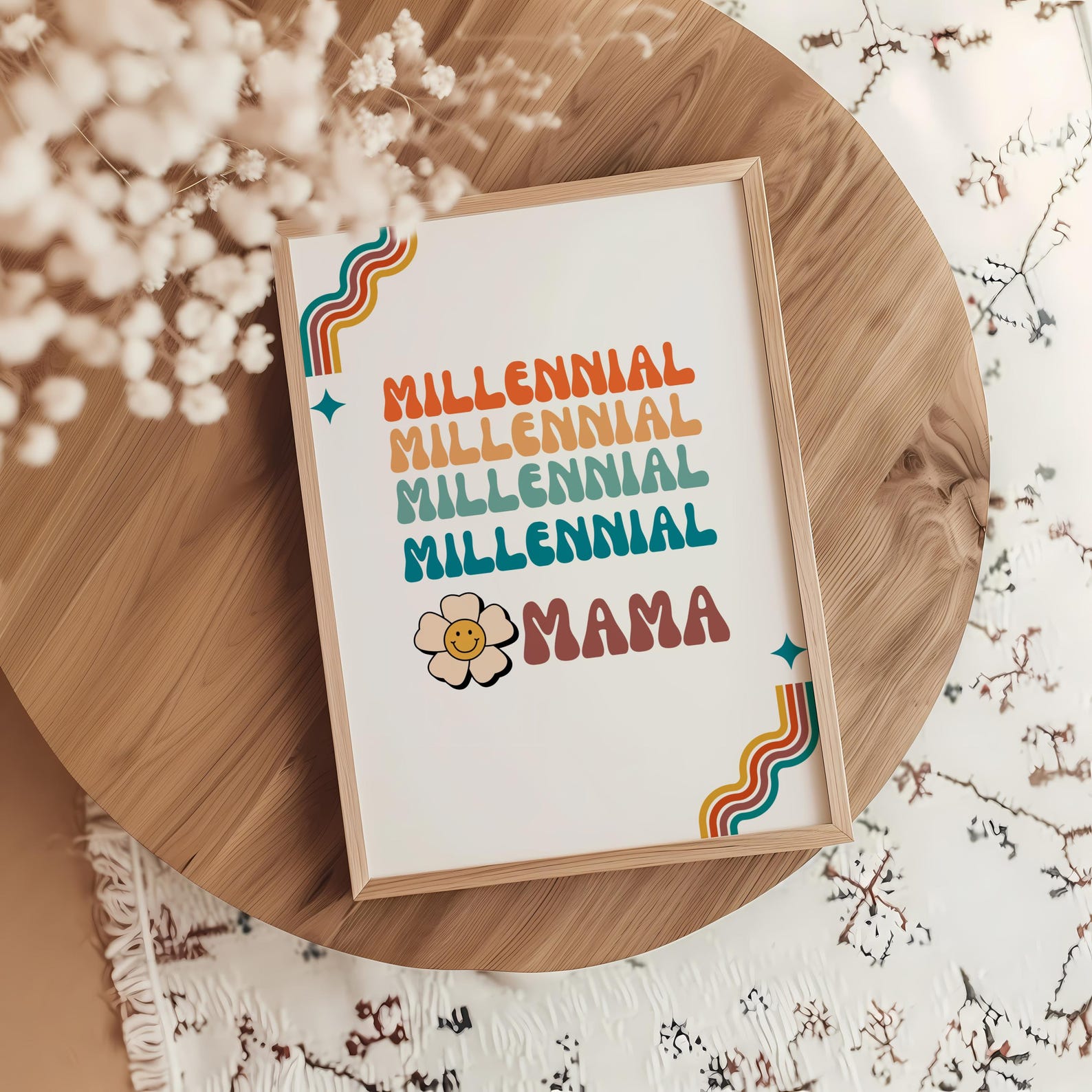 Retro 'millennial Mama' Wall Art for Working Mom's,contemporary Trendy ...