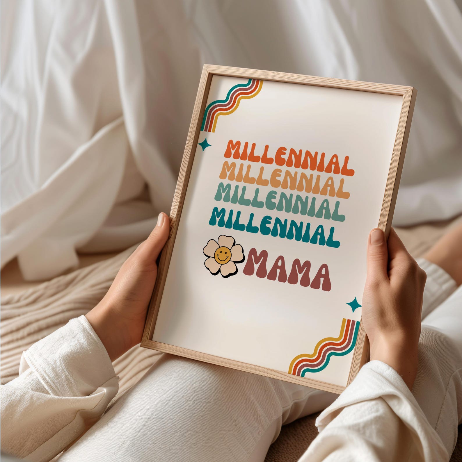 Retro 'millennial Mama' Wall Art for Working Mom's,contemporary Trendy ...