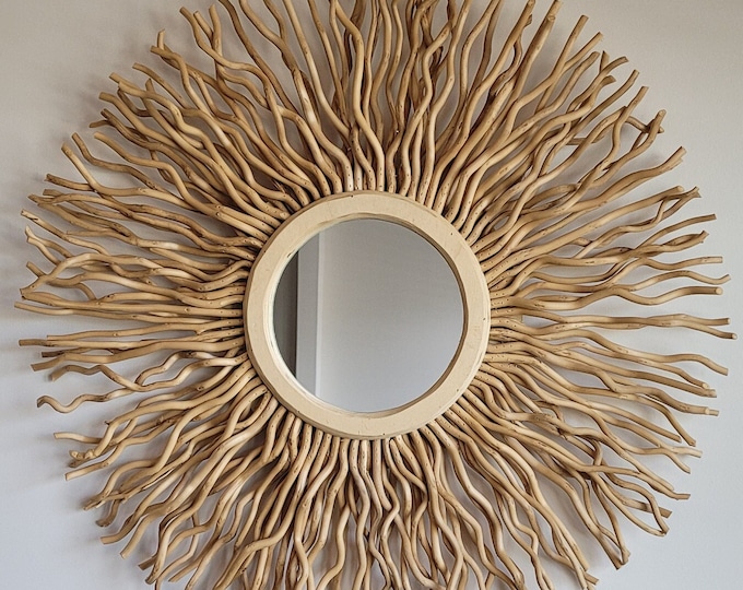 Authentic Mulberry Wall Decor With Mirror-round Sunburst Decoration ...