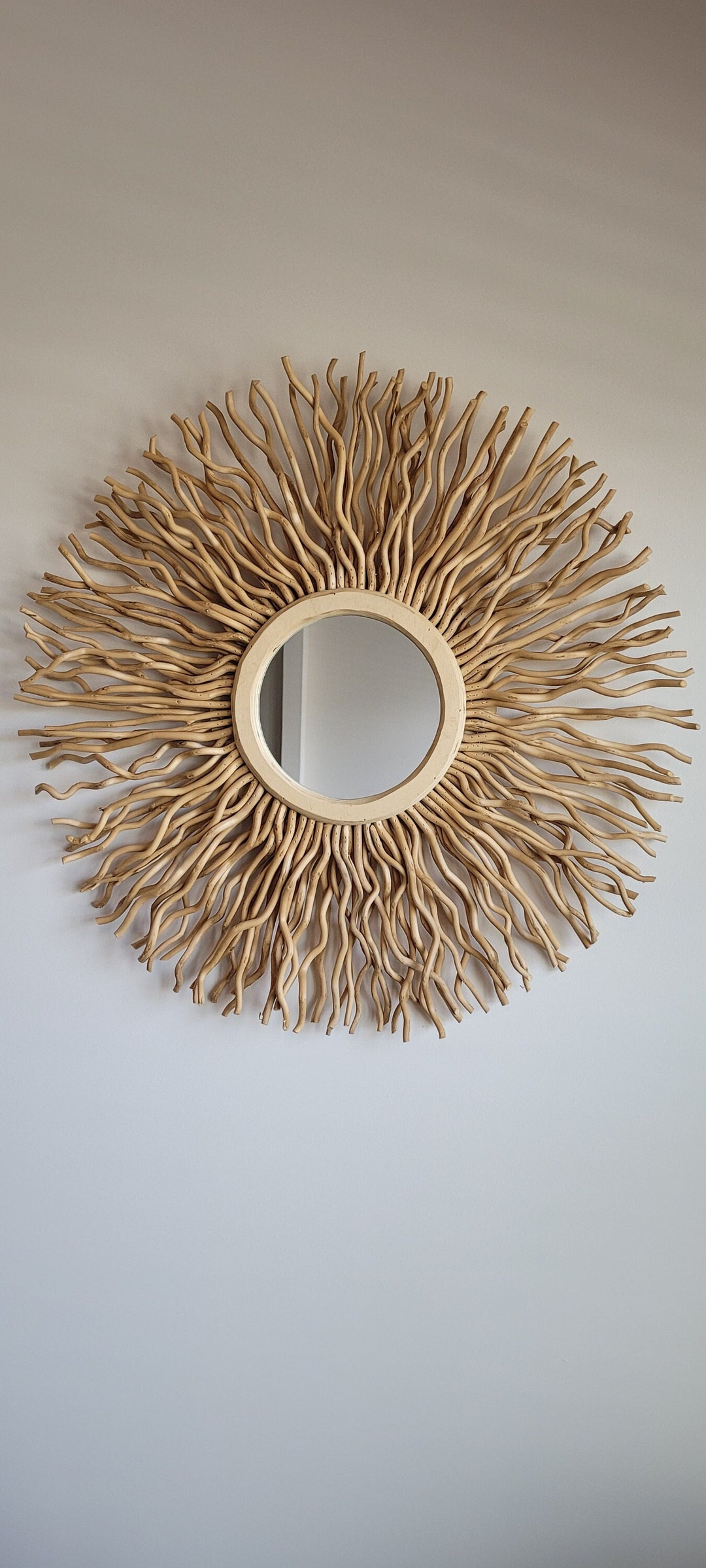 Authentic Mulberry Wall Decor With Mirror-round Sunburst Decoration ...