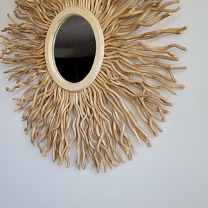 Authentic Mulberry Wall Decor With Mirror-round Sunburst Decoration ...