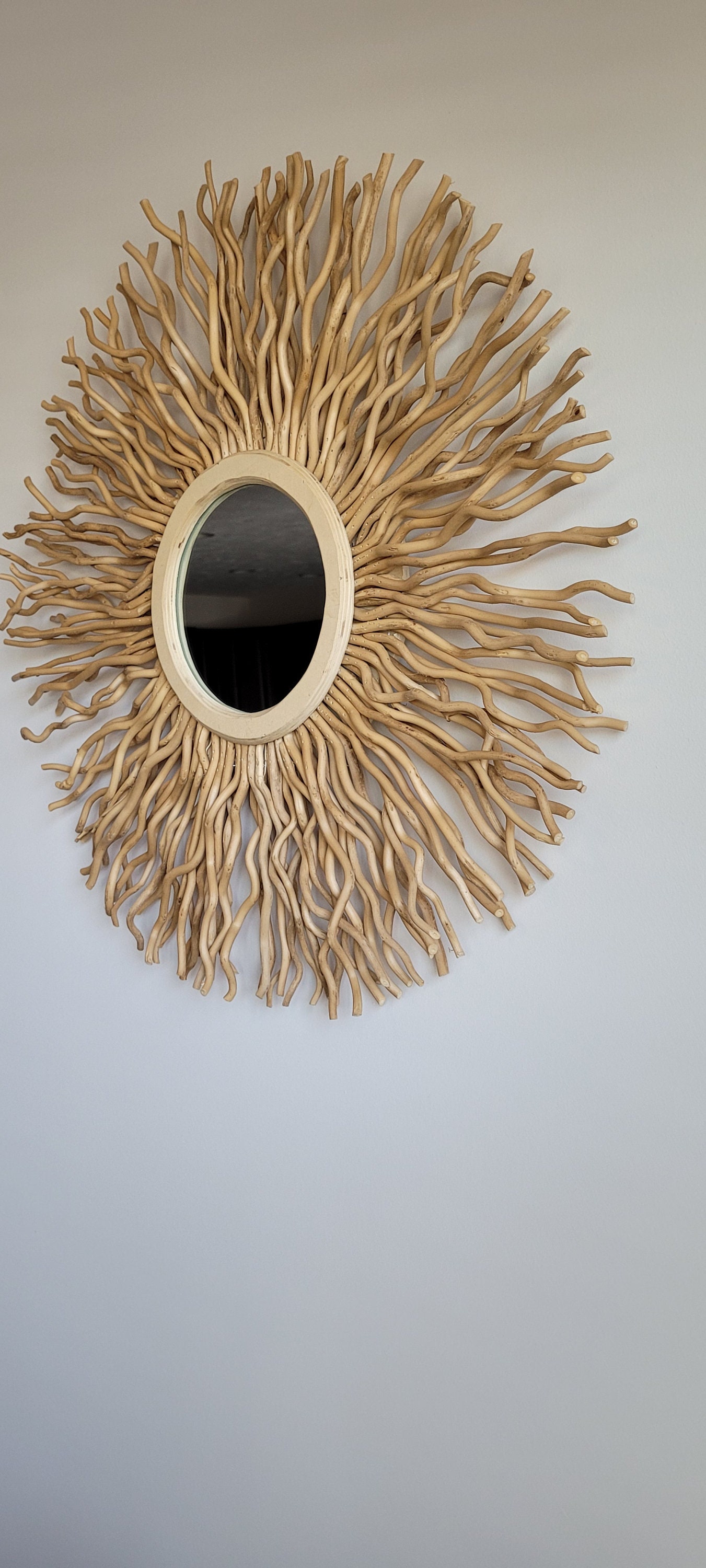 Authentic Mulberry Wall Decor With Mirror-round Sunburst Decoration ...