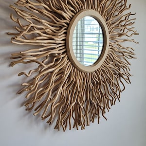 Authentic Mulberry Wall Decor With Mirror-round Sunburst Decoration ...