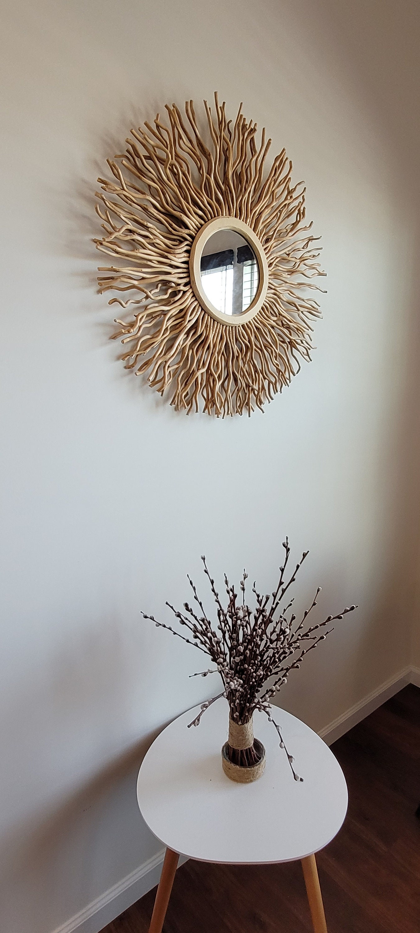 Authentic Mulberry Wall Decor With Mirror-round Sunburst Decoration ...