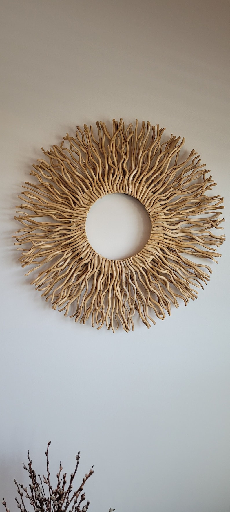 Authentic Mulberry Wall Decor-Round Sunburst Decoration-Handcrafted ...