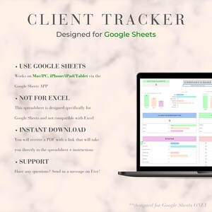 Client Tracker Google Sheets Client Management Spreadsheet Lead Tracker ...