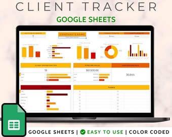 Client Tracker Spreadsheet CRM Template Customer Relationship Management Database Lead Tracker ...