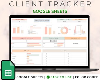 Client Tracker Google Sheets Client Management Spreadsheet Lead Tracker ...