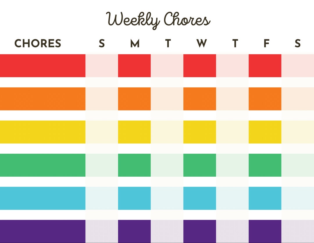 Visual Chore Kids Chart - Etsy