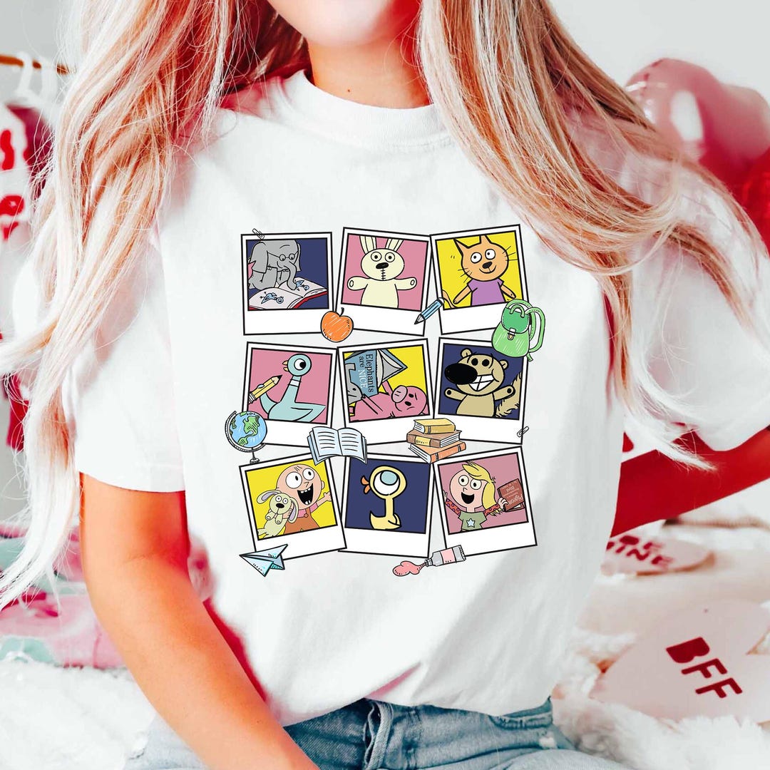 Elephant and Piggie Characters Shirt, Read More Book Shirt, Funny ...