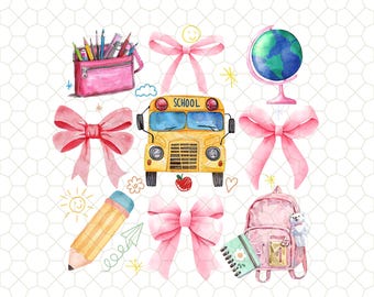 Coquette Bow Back to School Png, Welcome Back to School Png, First Day ...