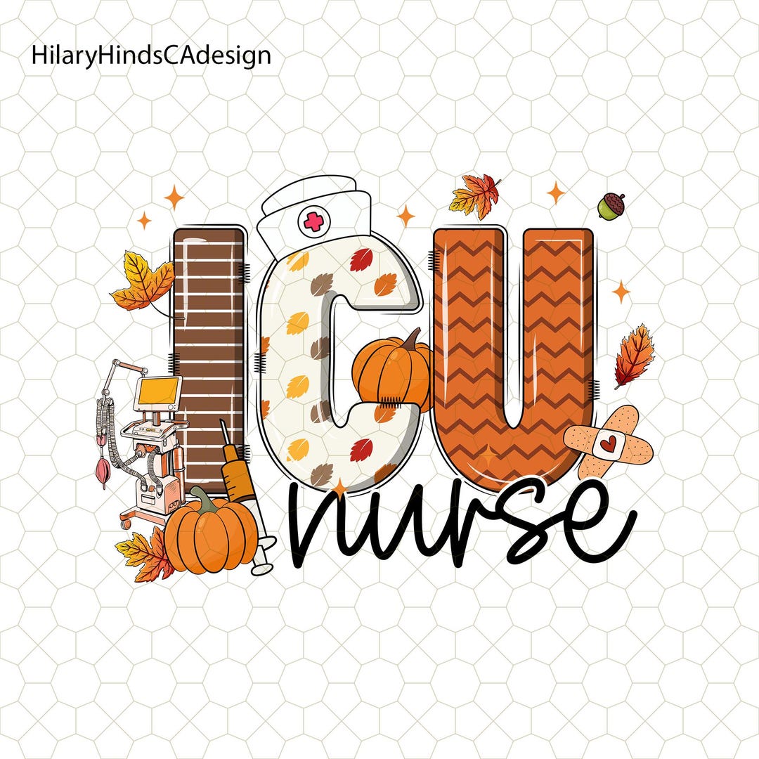 Fall ICU Nurse Png, Nurse Png, Thanksgiving Nurse Png, Fall Nurse Png ...