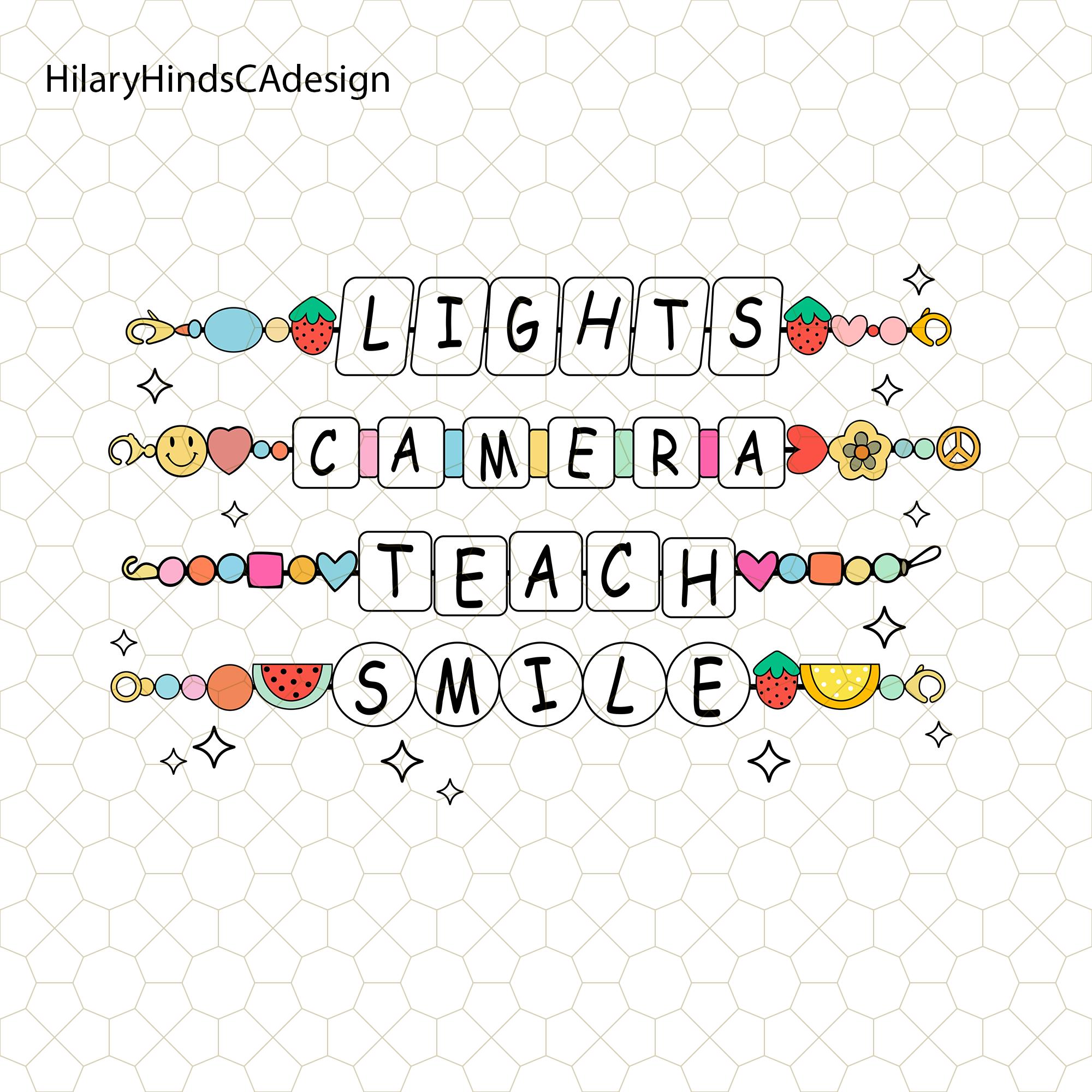 Lights Camera Teach Smile Teacher Png, Back to School Png, Happy First ...