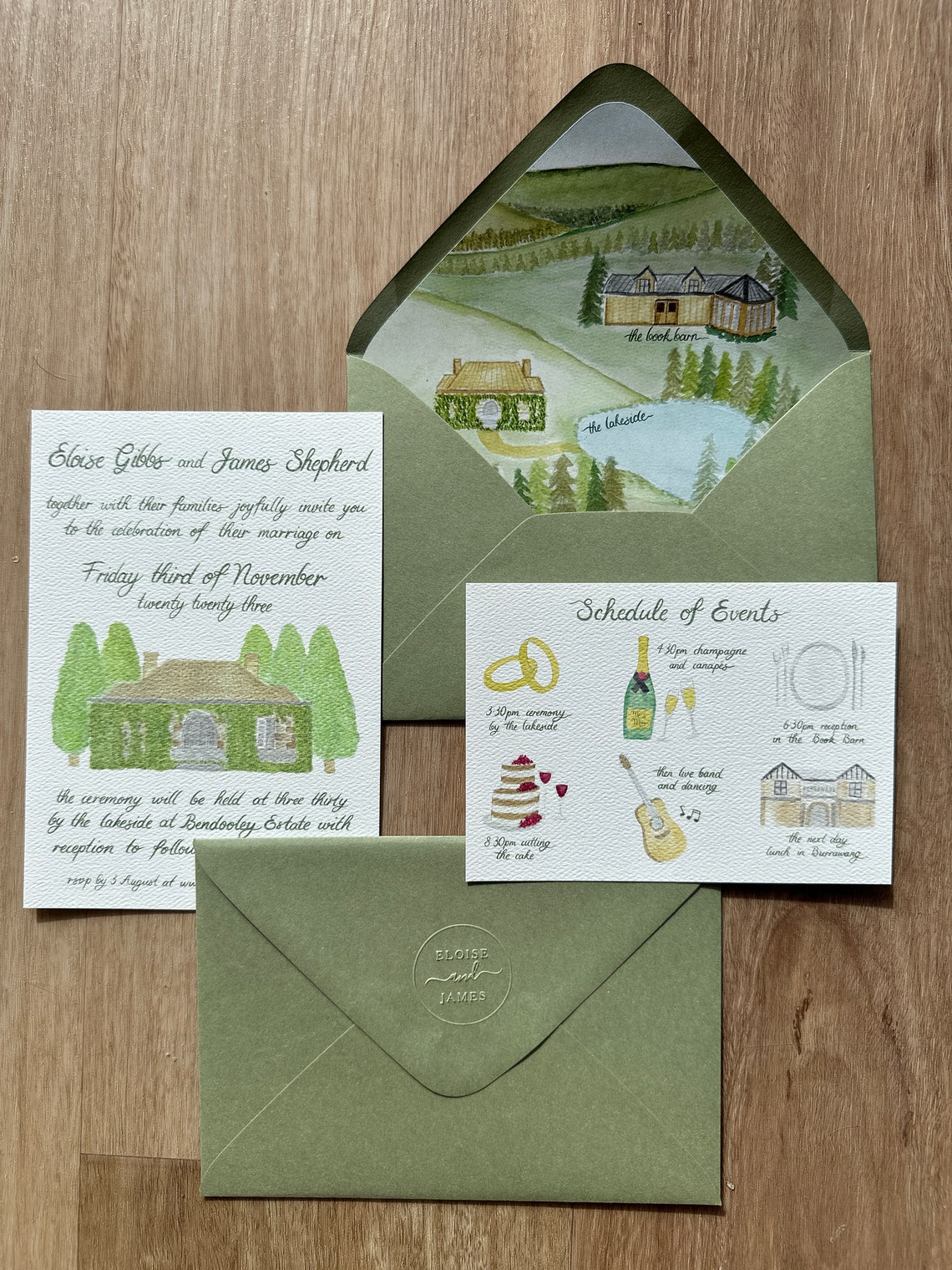 Custom Hand Painted Wedding Invitations | Digital Download ...