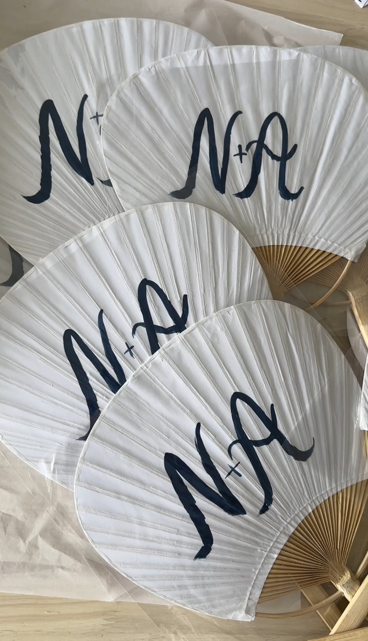 Personalised Hand Painted Paper Paddle Fans | Wedding Favours | Hens ...