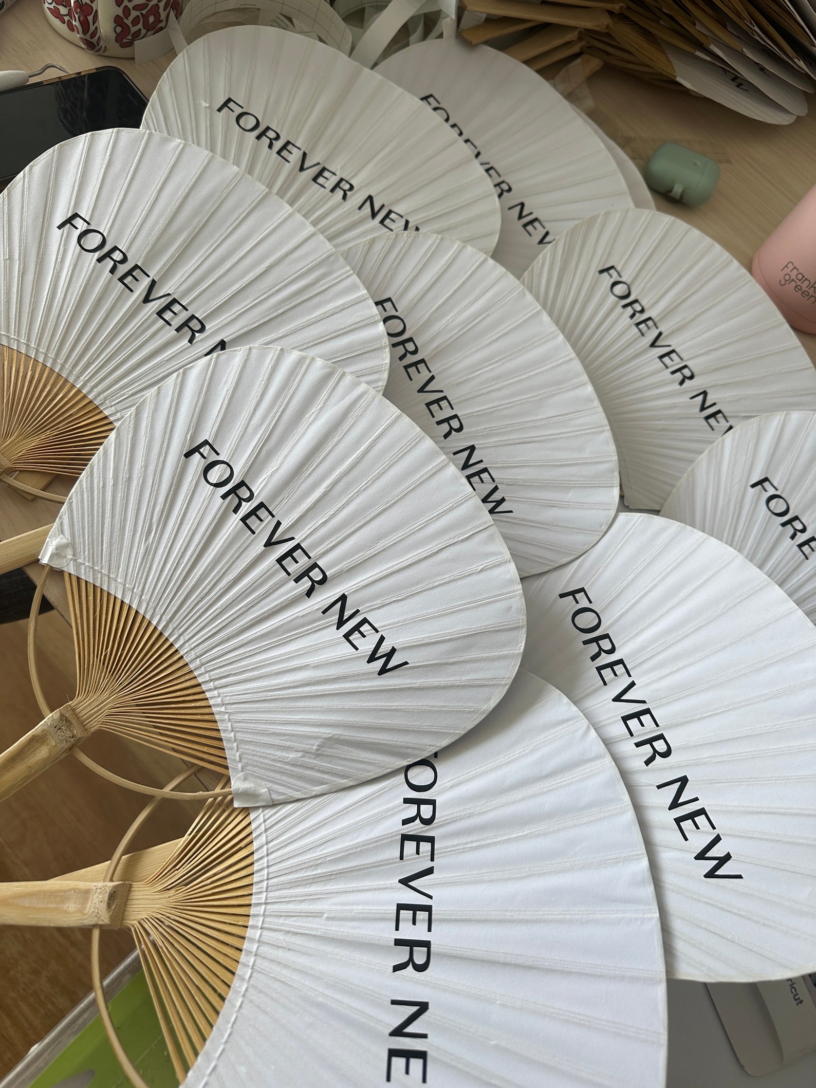 Personalised Hand Painted Paper Paddle Fans | Wedding Favours | Hens ...