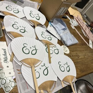 Personalised Hand Painted Paper Paddle Fans | Wedding Favours | Hens ...