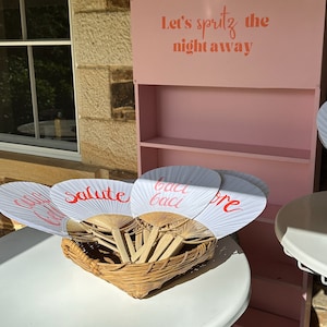 Personalised Hand Painted Paper Paddle Fans | Wedding Favours | Hens ...