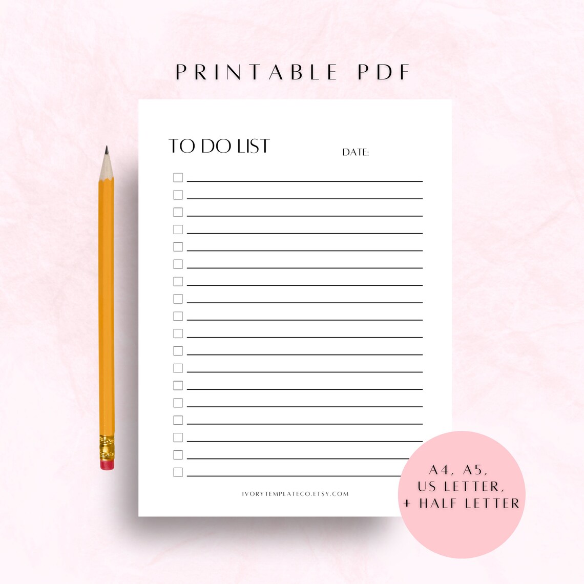 Minimal to Do List, Task List, to Do List Notepad, Task Checklist ...